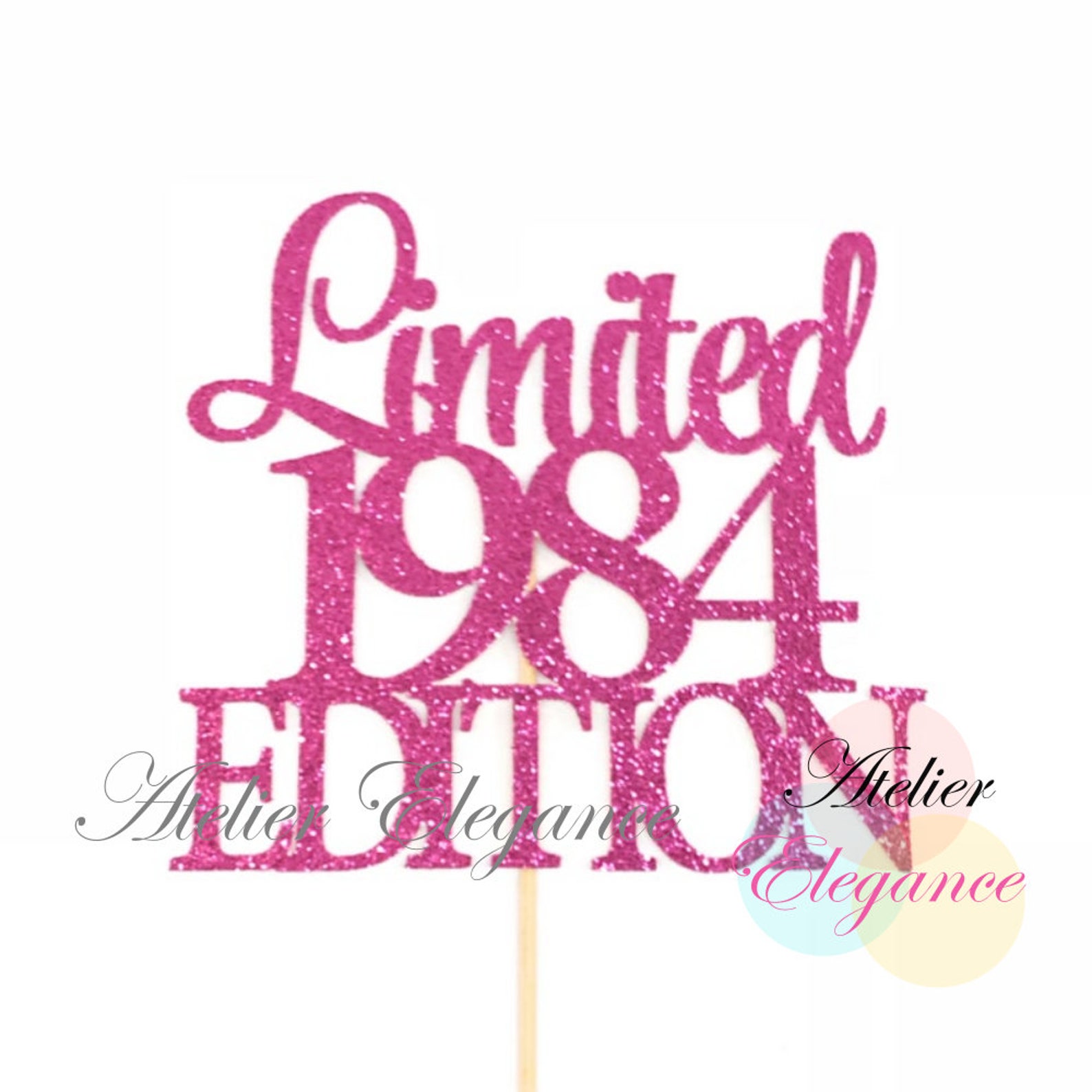 Limited 1984 Edition Cake Topper Birth Year Cake Topper 37th | Etsy