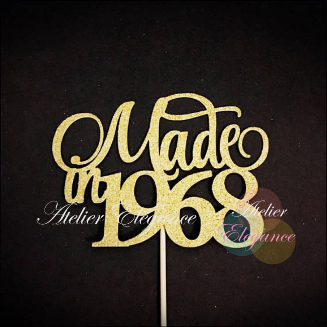 Made In 1968 Cake Topper Birthday Cake Topper Birth Year | Etsy