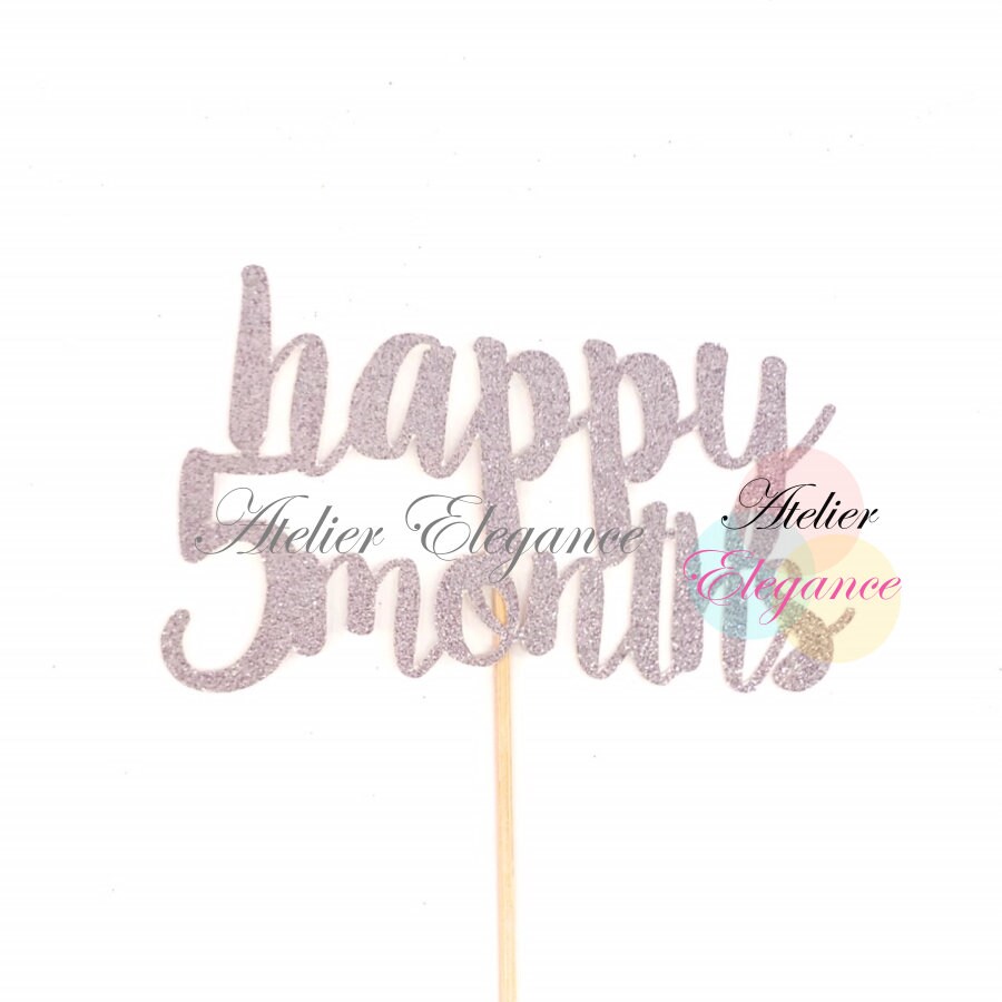 5 months Birthday Cake Topper Happy 5 Months Cake Topper 5 - Etsy 日本