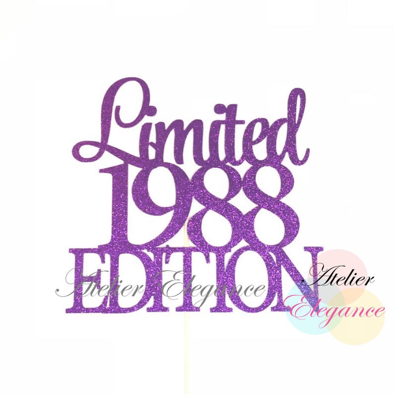 Limited 1988 Edition Cake Topper Birth Year Cake Topper 34rd - Etsy Canada