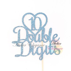 Double Digits Cake Topper, 10th Birthday Cake Topper, 10 Cake Topper ...