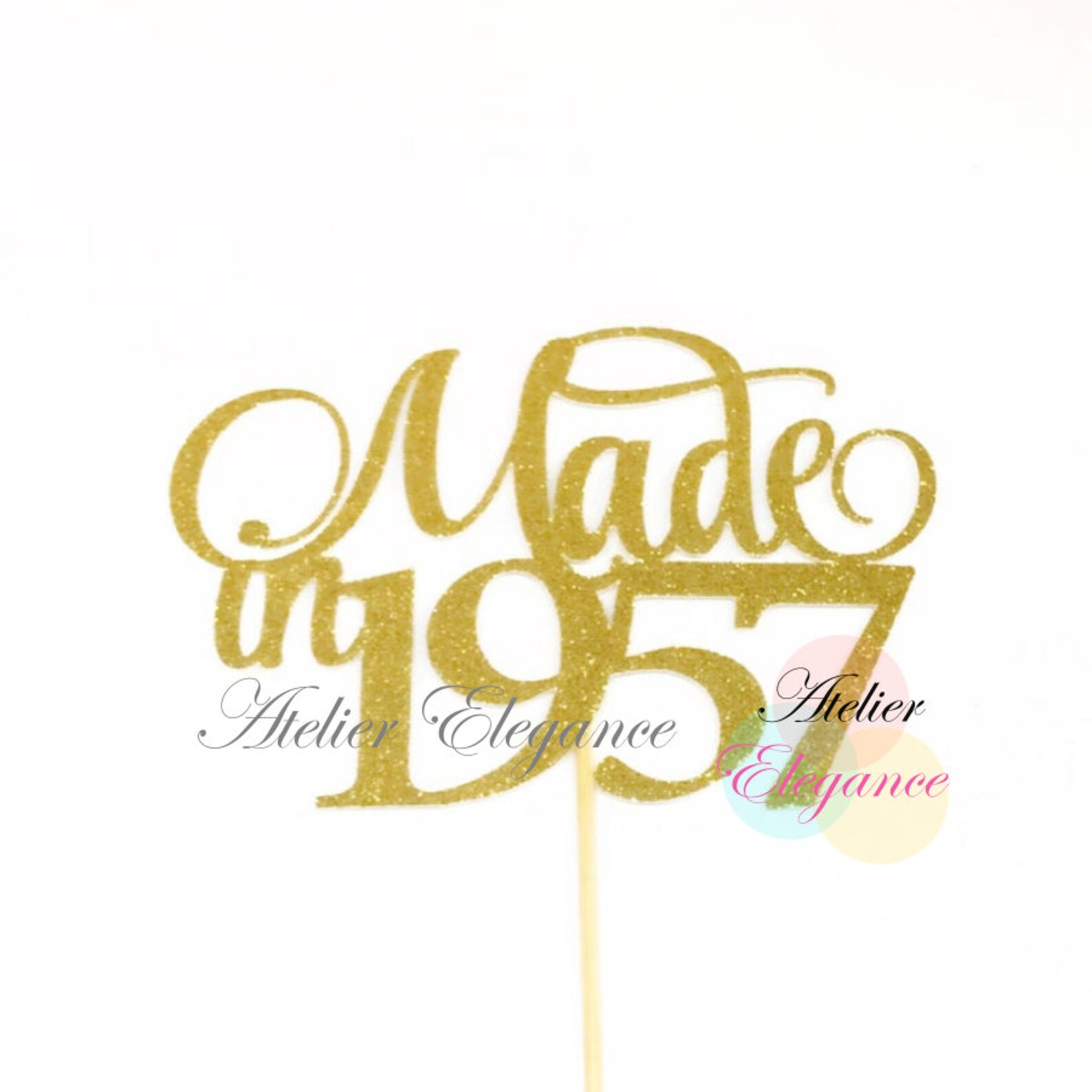 Made in 1957 Cake Topper Birthday Cake Topper Birth Year - Etsy