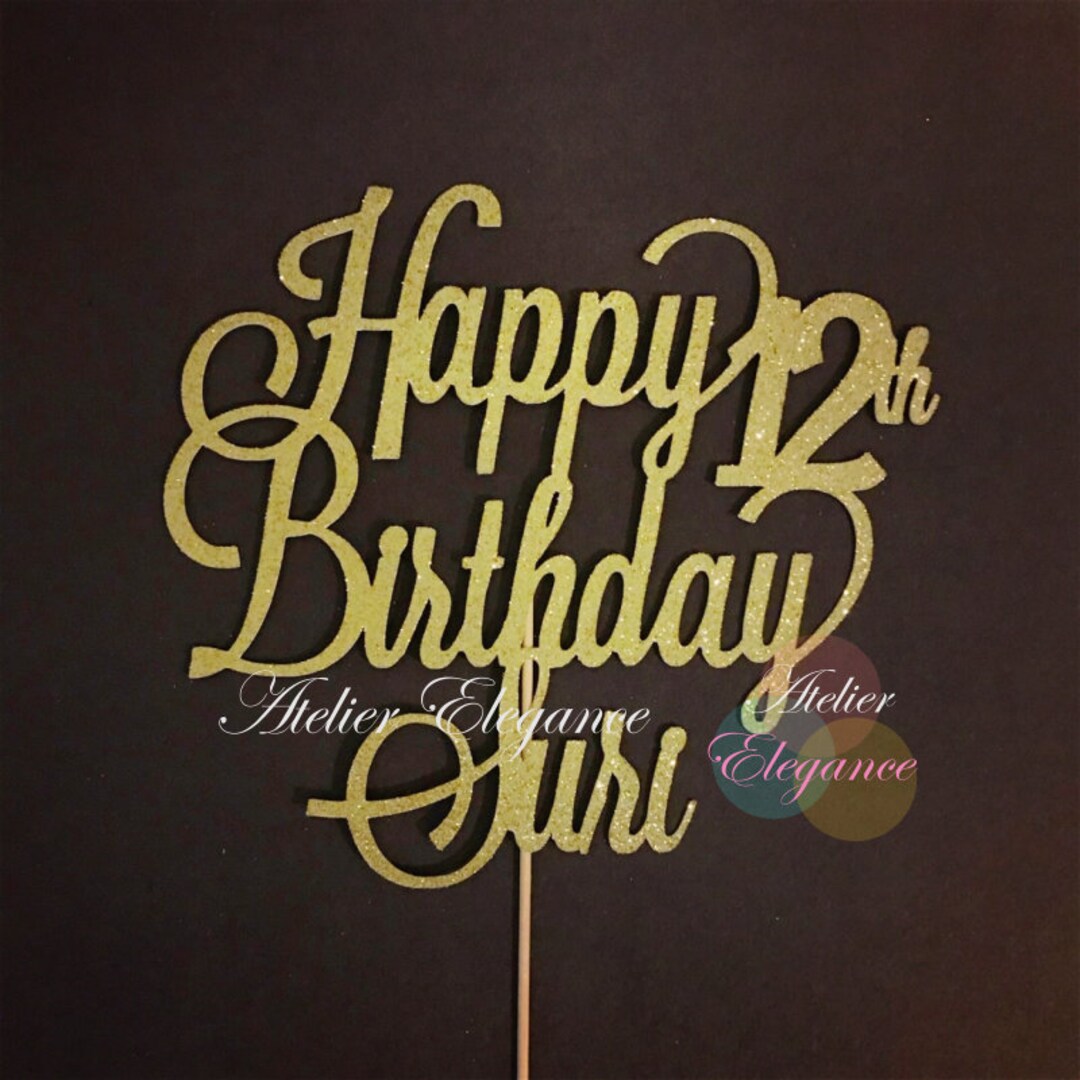 ANY Name ANY Age, 12th Birthday Cake Topper, 12th Birthday Party ...
