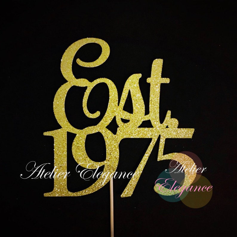 Established In 1975 Cake Topper Est 1975 Cake Topper Birth | Etsy