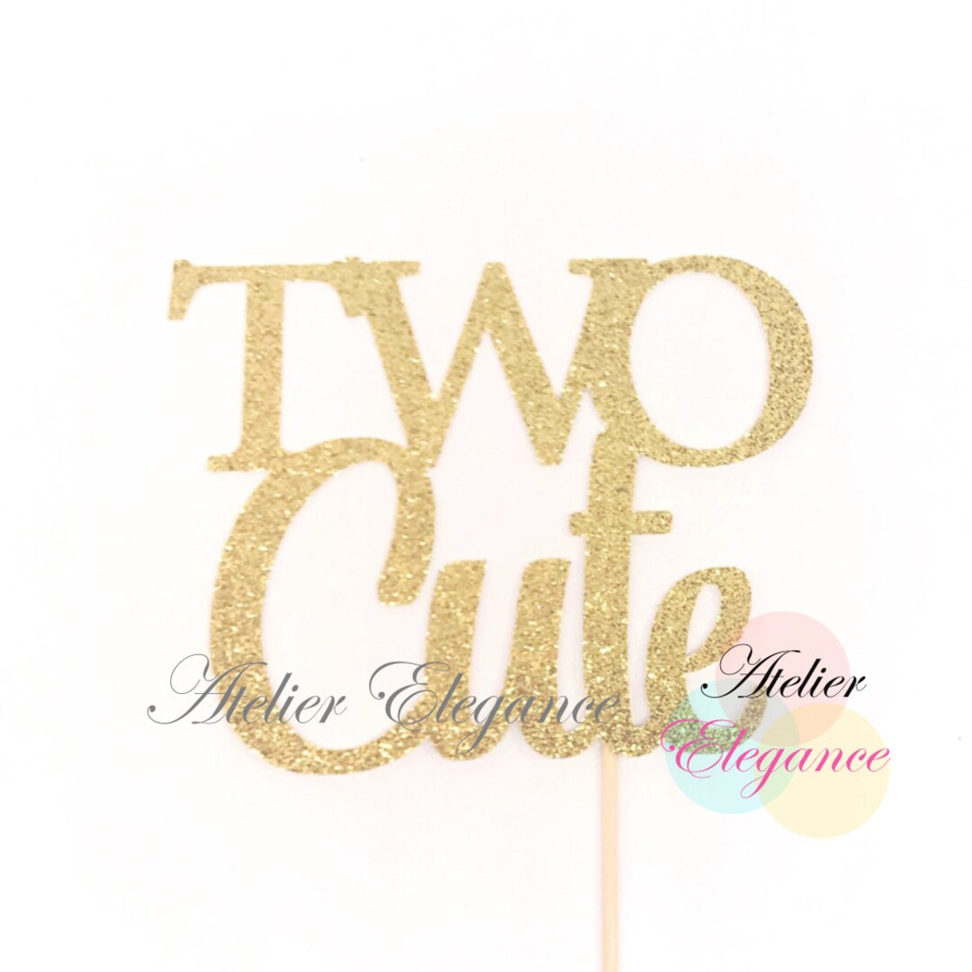 Two Cute Cake Topper, Two Cake Topper, 2 Cake Topper, 2nd Birthday ...