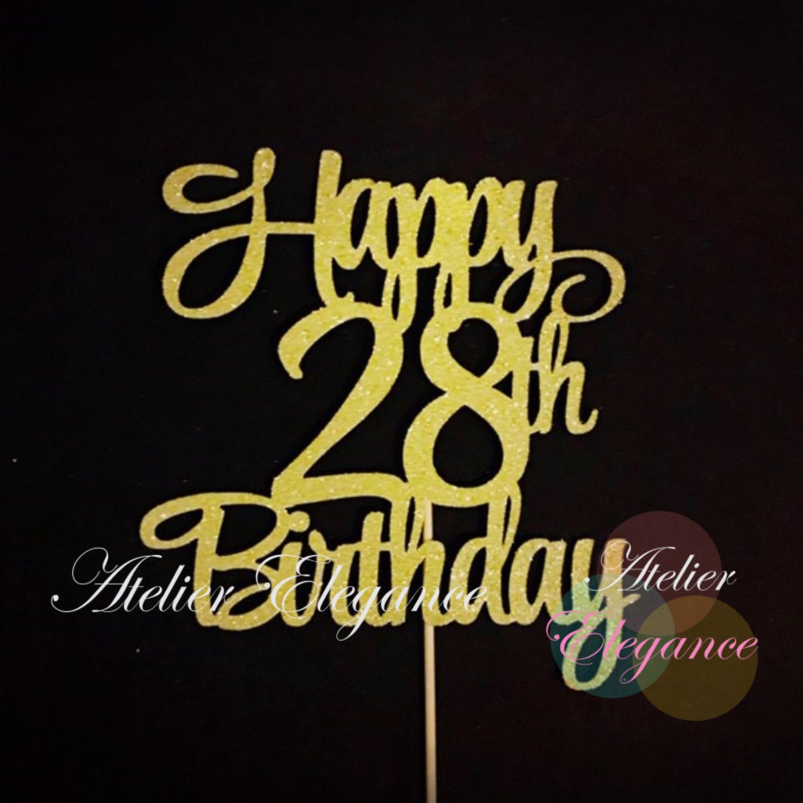 Happy 28th Birthday Cake Topper 28th Birthday Party Happy - Etsy