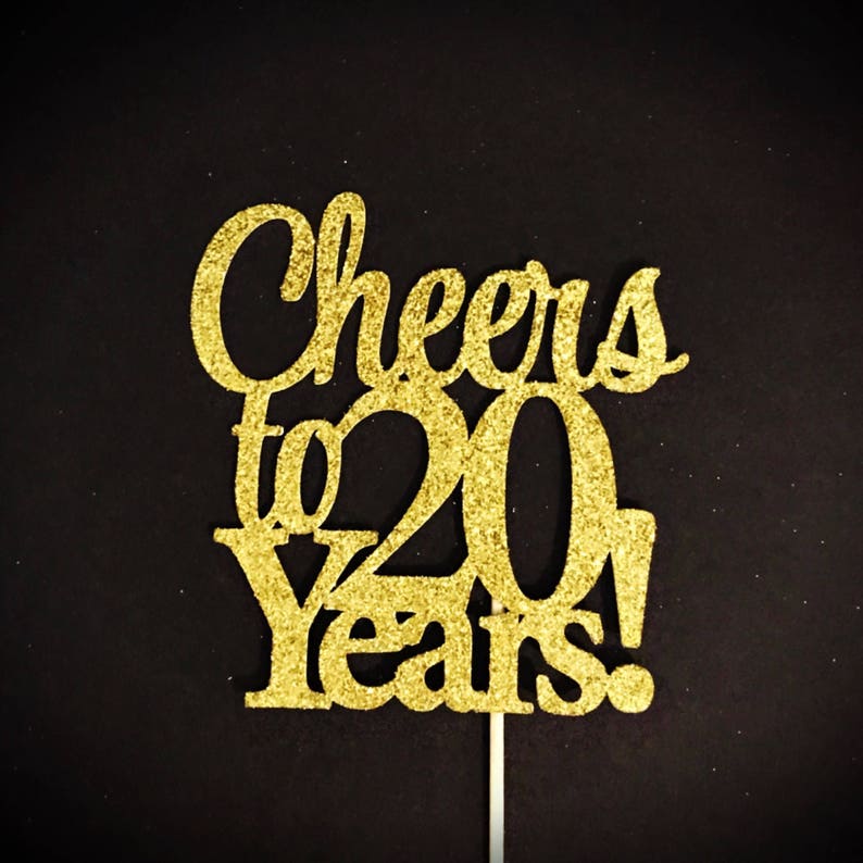 20th Birthday Cake Topper Cheers to 20 Years Cake Topper | Etsy