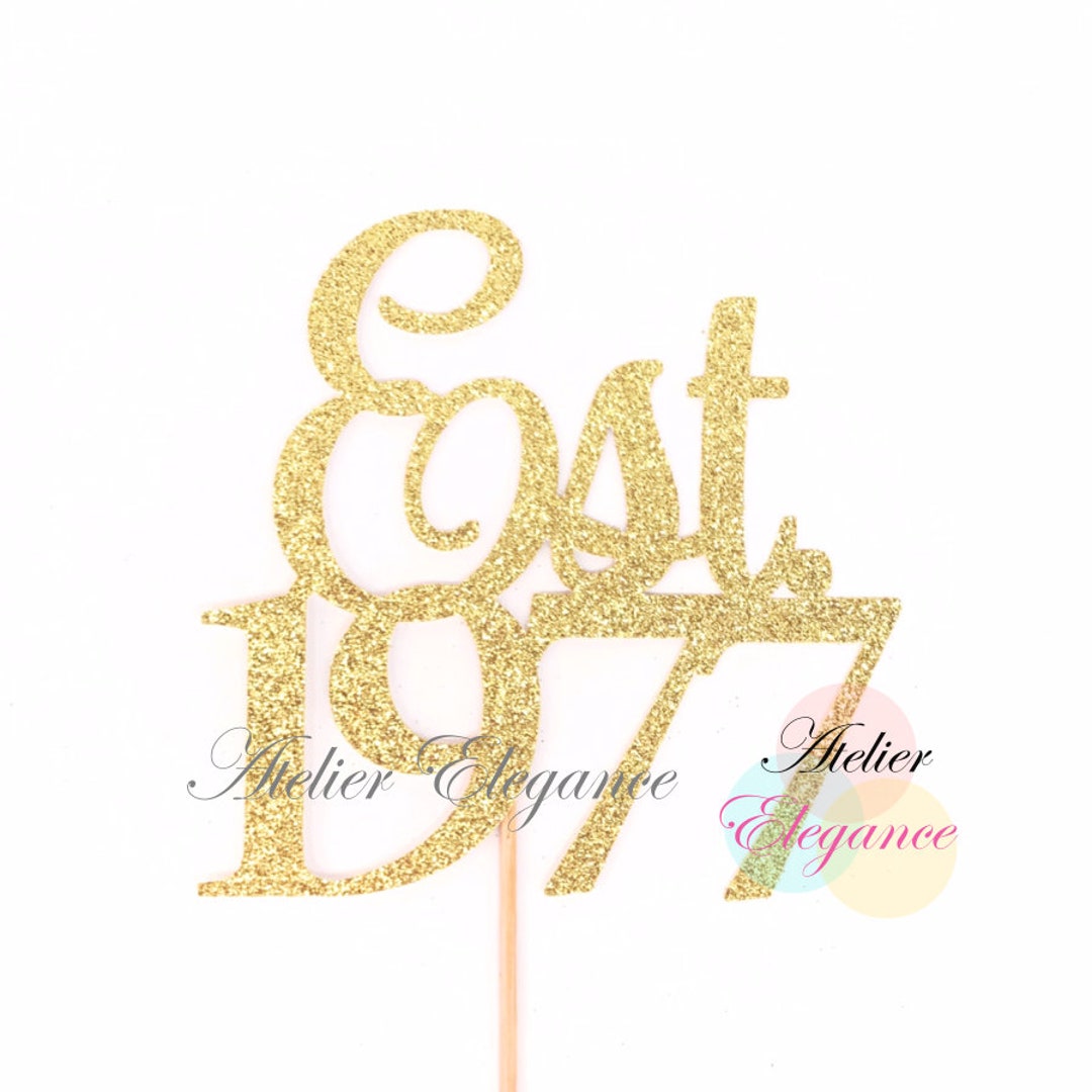Established in 1977 Cake Topper, Est 1977 Cake Topper, Birth Year Cake ...
