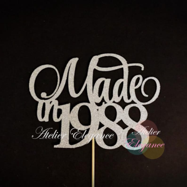 Made In 1988 Cake Topper Birthday Cake Topper Birth Year | Etsy