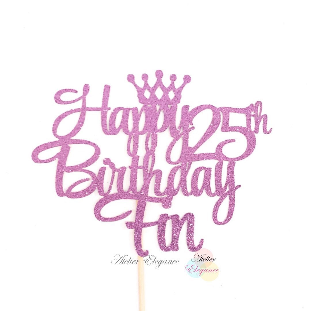 Any Name And Age Happy Birthday Cake Topper Custom Birthday Etsy