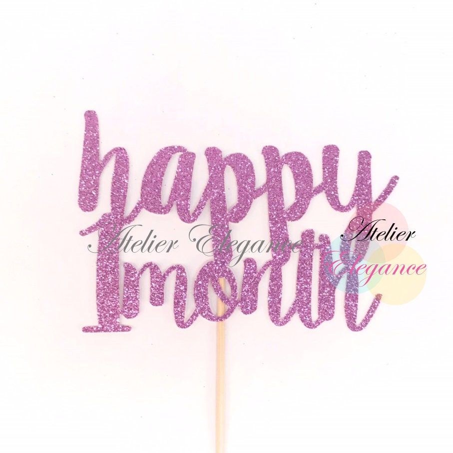 1 Month Birthday Cake Topper Happy 1 Month Cake Topper 1 | Etsy