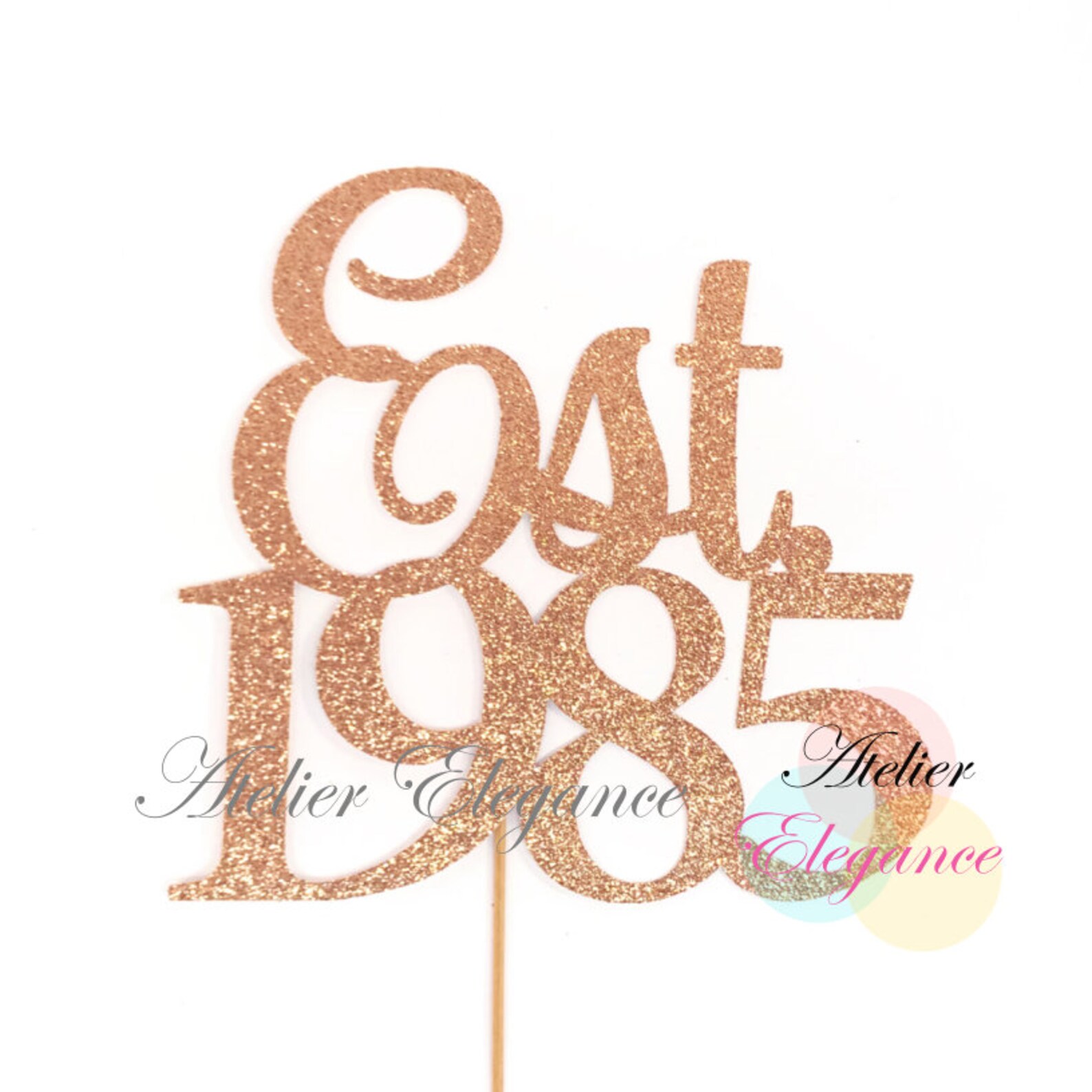 Established in 1985 Cake Topper, Est 1985 Cake Topper, Birth Year Cake ...