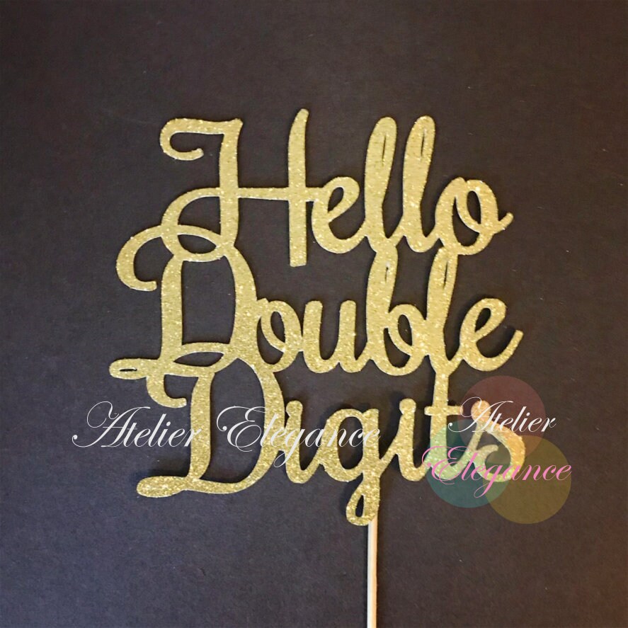 Hello Double Digits Cake Topper 10th Birthday Cake Topper 10 - Etsy