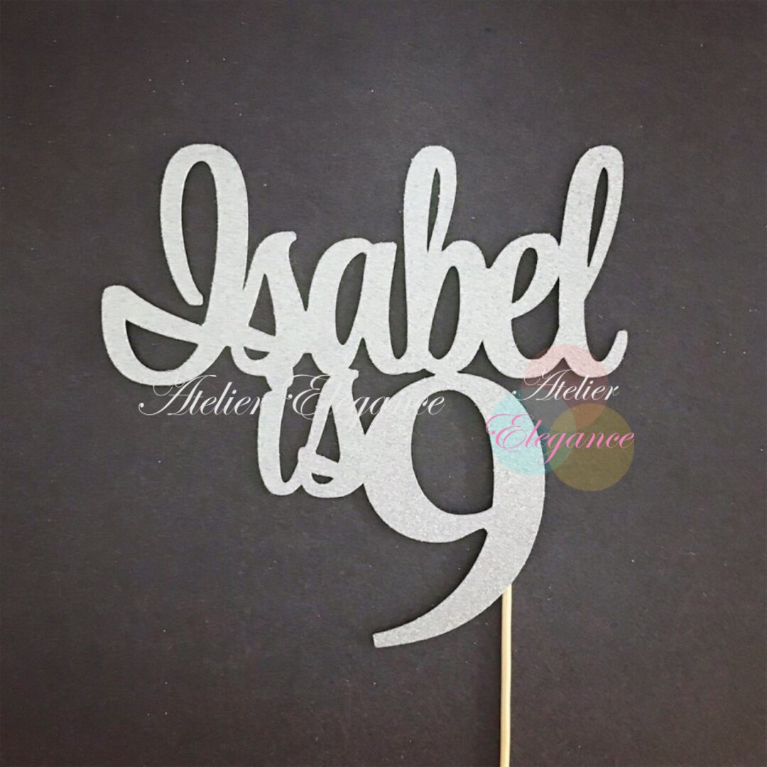 Personalized 9 Cake Topper, 9th Birthday Cake Topper, Nine Cake Topper ...