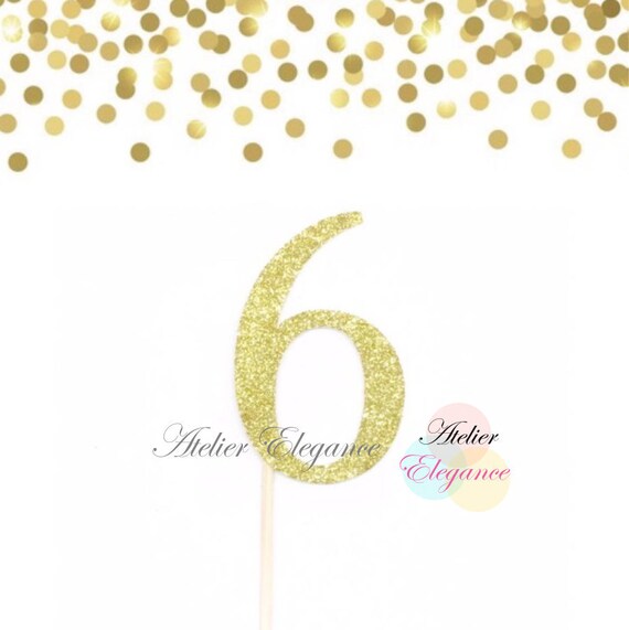 Lots Colors 6 Cake Topper Six Cake Topper Sixth Birthday - Etsy
