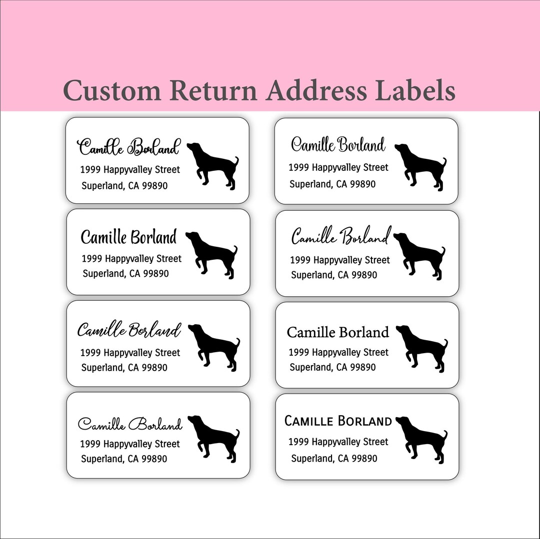 Dog Return Address Label, Custom Label, Envelope Labels, Name Address ...