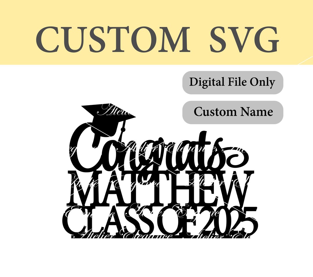 Any Name, Congrats Class of 2025 File, SVG, Cut File, Graduation SVG ...