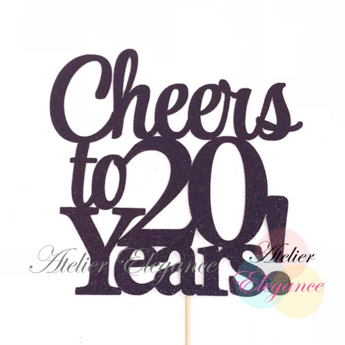 20th Birthday Cake Topper Cheers to 20 Years Cake Topper - Etsy