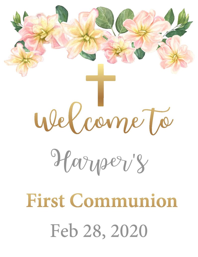 Editable First Communion Welcome Sign Communion - Etsy