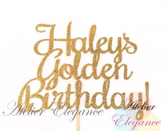 Golden Birthday Cake Topper | Etsy Australia