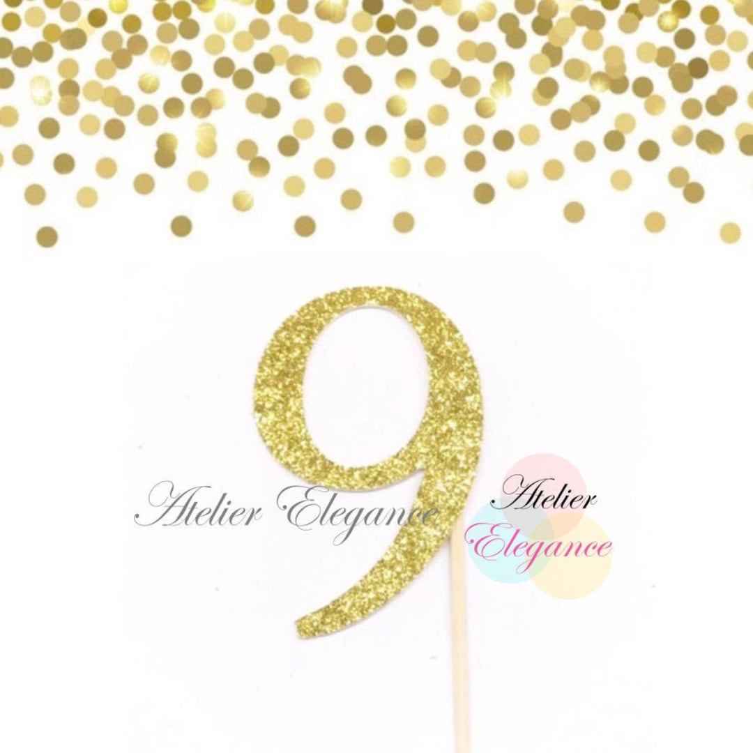 Lots Colors, 9 Cake Topper, Nine Cake Topper, Nineth Birthday Cake ...
