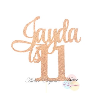 Personalized 11 Cake Topper, 11th Birthday Cake Topper, Eleven Cake ...