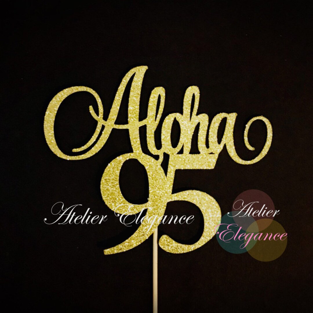 Aloha 95 Topper, Hello 95 Cake Topper, Tropical 95th Birthday Cake ...