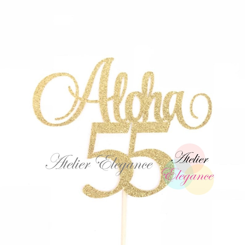 Aloha 55 Topper Hello 55 Cake Topper Tropical 55th Birthday - Etsy