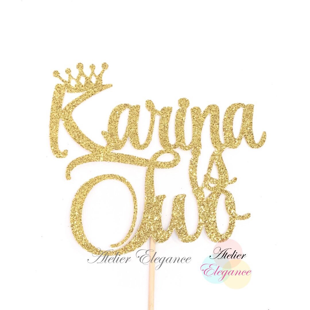 Any Name, Two Cake Topper, Princess 2nd Birthday Cake Topper, Prince ...