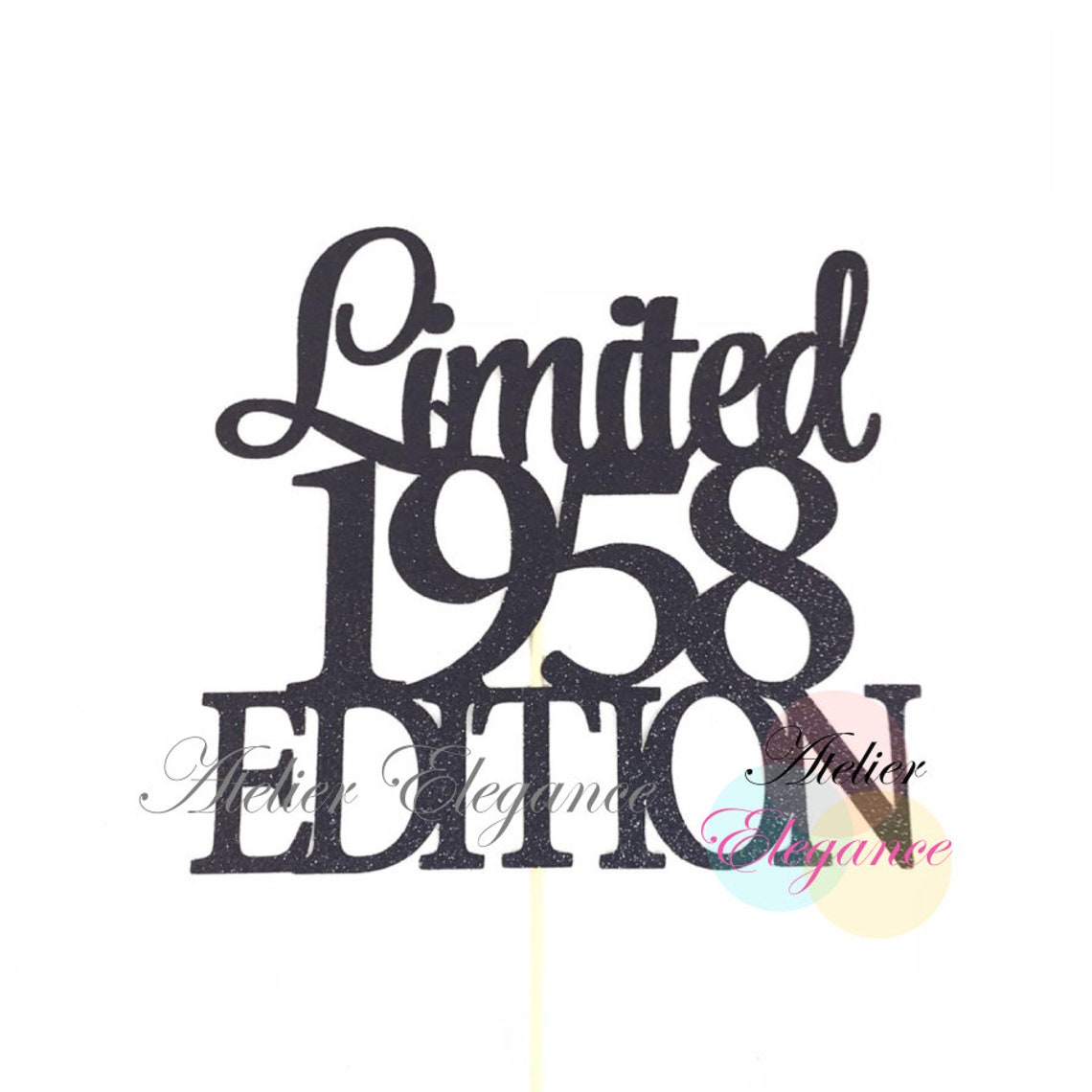 Limited 1958 Edition Cake Topper, Birth Year Cake Topper, 68th Birthday ...
