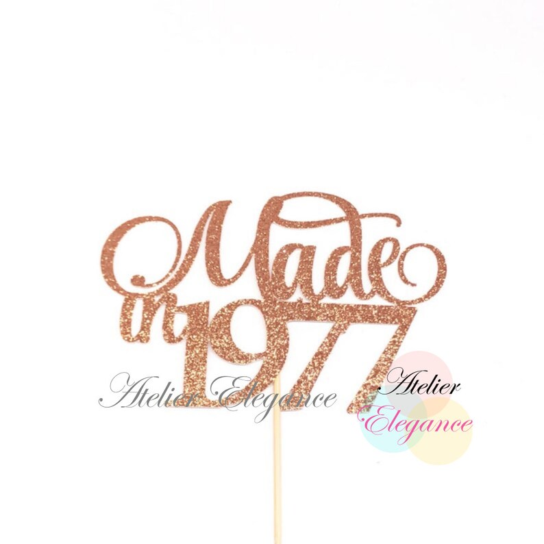 Made in 1977 Cake Topper Birthday Cake Topper Birth Year | Etsy