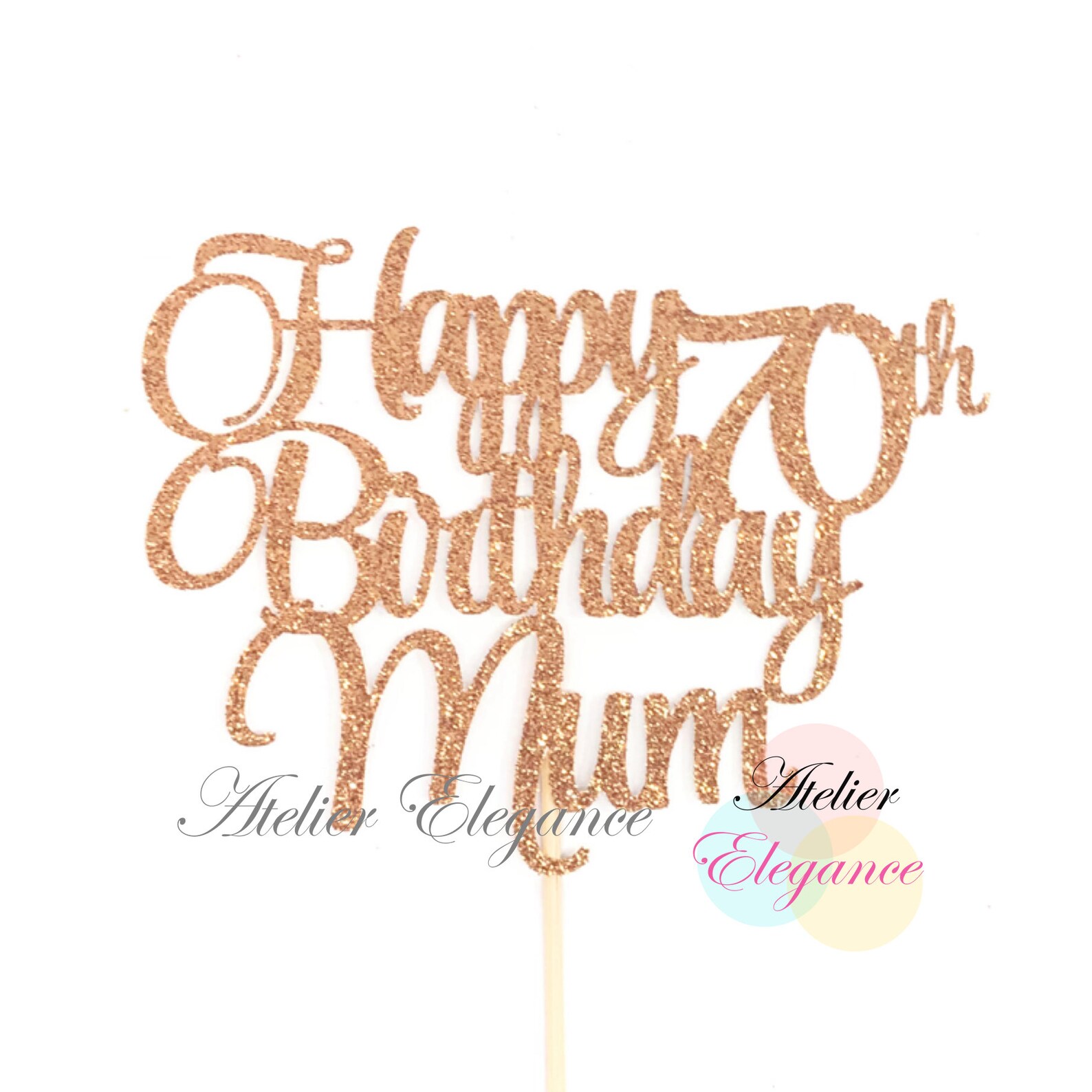 Happy 70th Birthday Mum Cake Topper Happy 70th Birthday Mom | Etsy