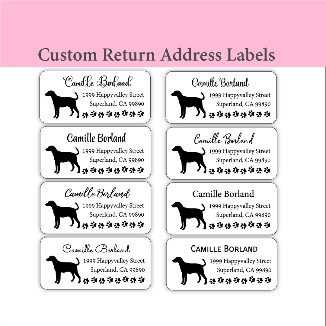 Dog Return Address Label, Custom Label, Envelope Labels, Name Address ...