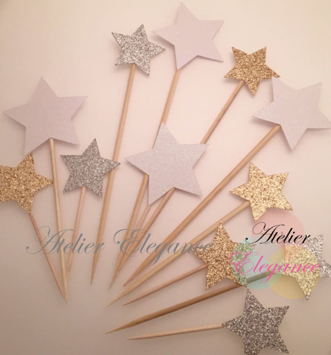 Set-glitter Star Cake Topper, Twinkle Twinkle Little Star Cake Topper ...