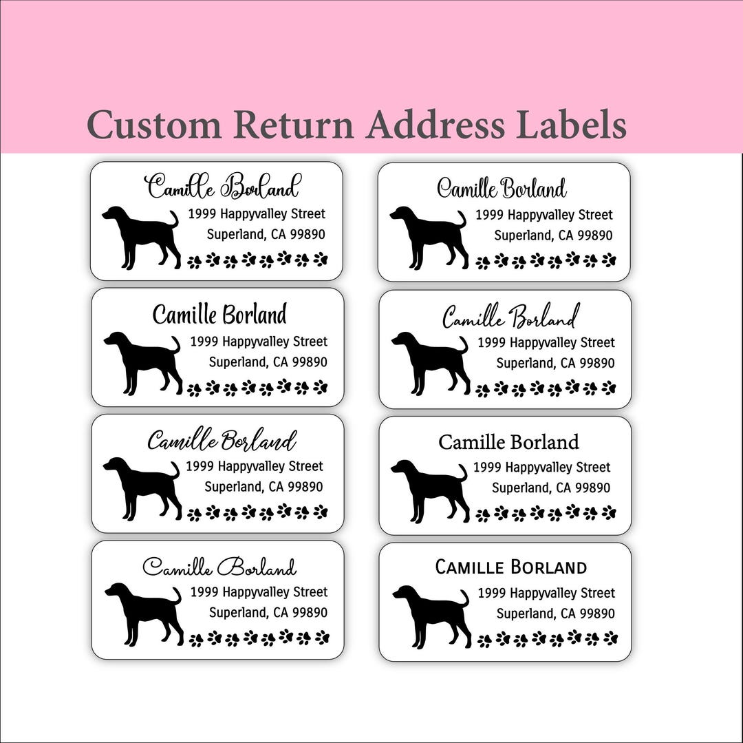 Dog Return Address Label, Custom Label, Envelope Labels, Name Address ...