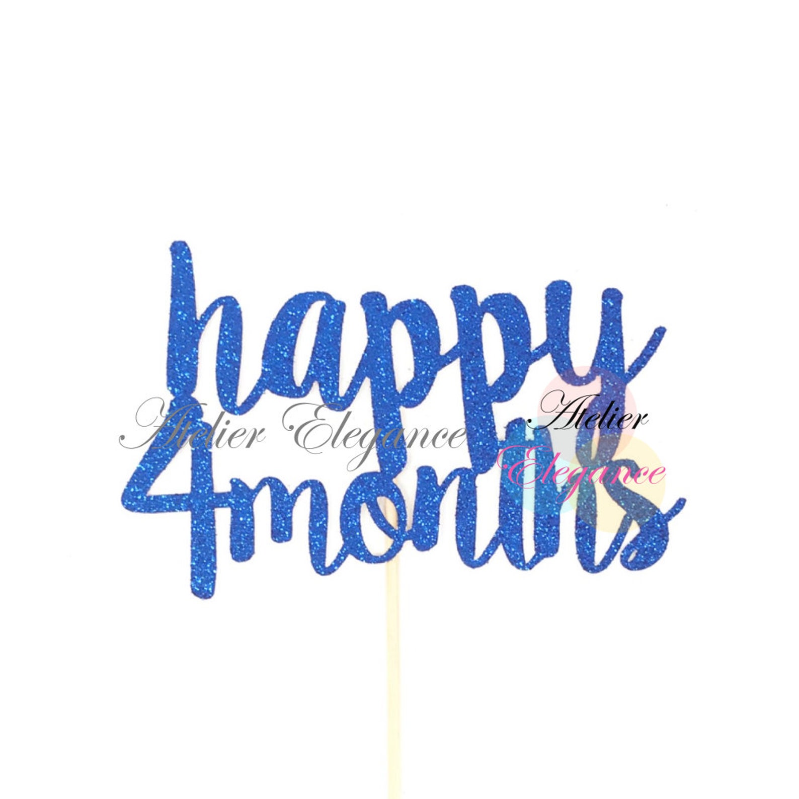 4 Months Birthday Cake Topper Happy 4 Months Cake Topper 4 - Etsy