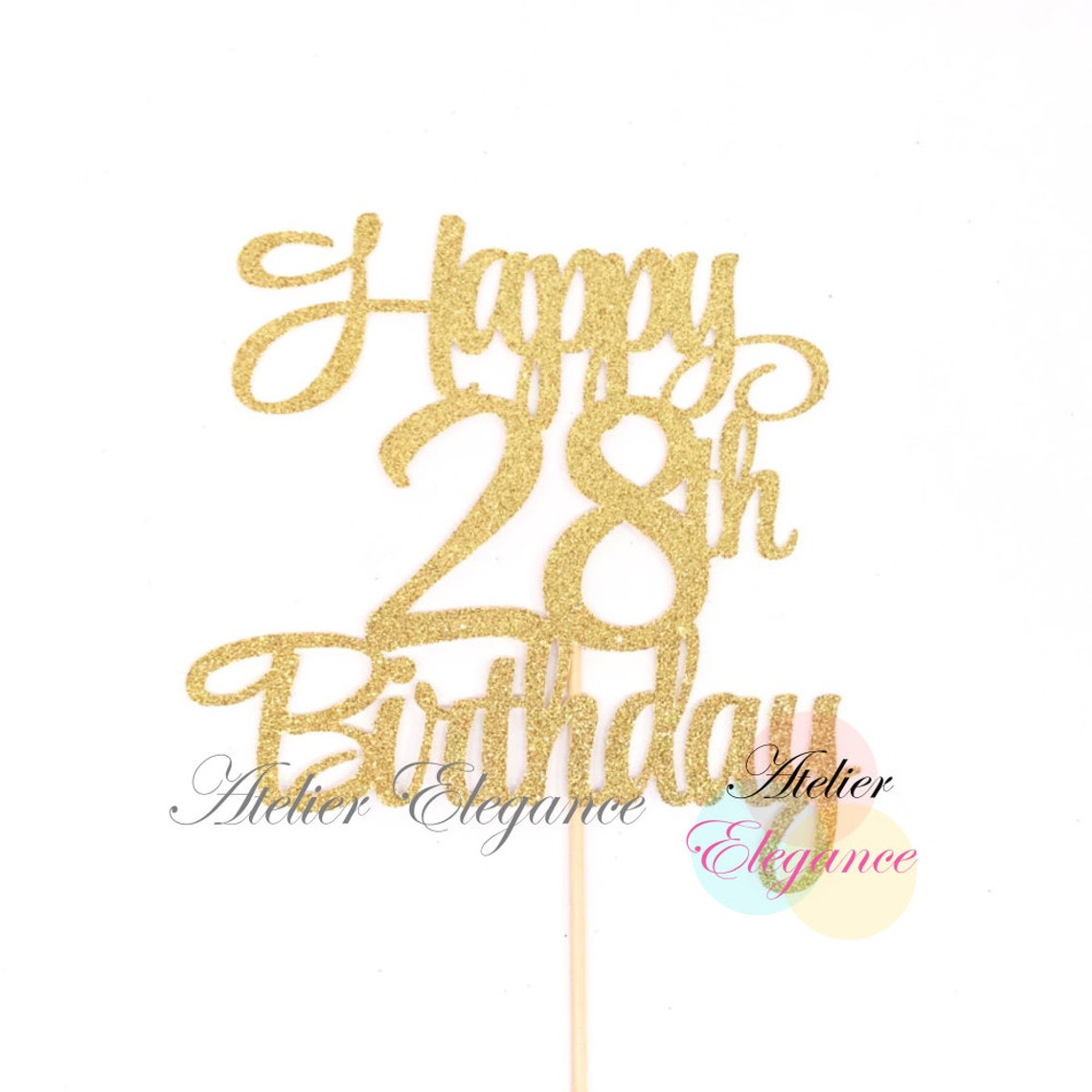Happy 28th Birthday Cake Topper 28th Birthday Party Happy - Etsy