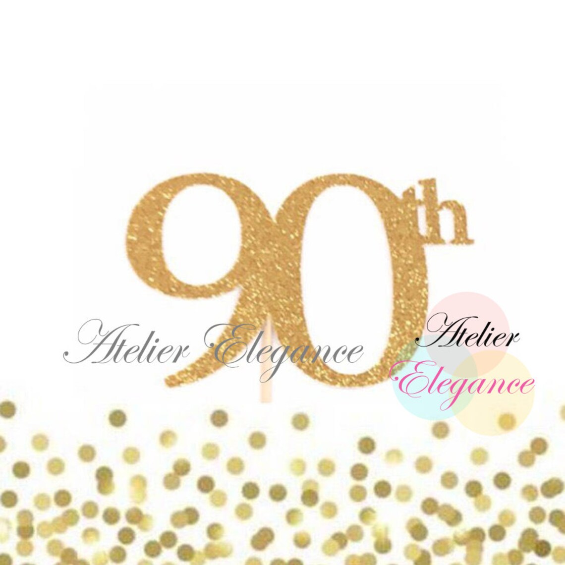 Lots Colors 90th Cake Topper 90 Cake Topper Ninety Cake - Etsy Canada