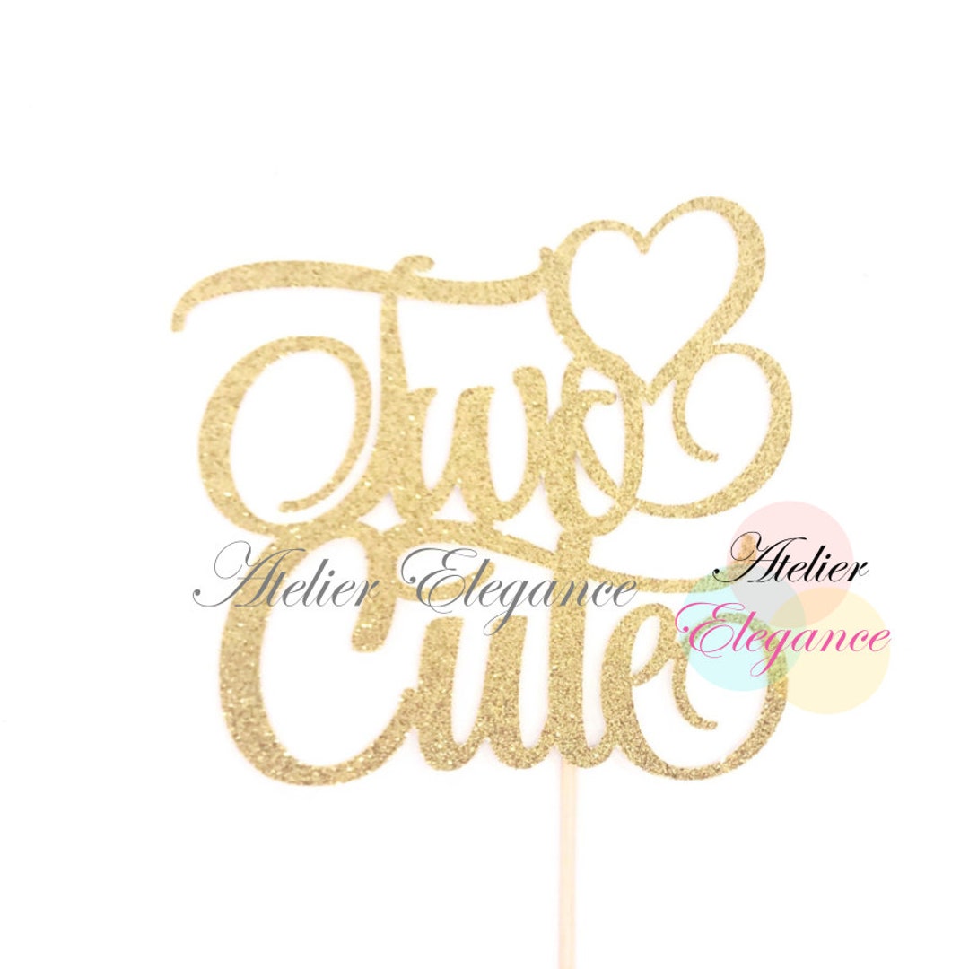 Two Cute Cake Topper, Second Birthday Cake Topper, 2 Cake Topper, Two ...