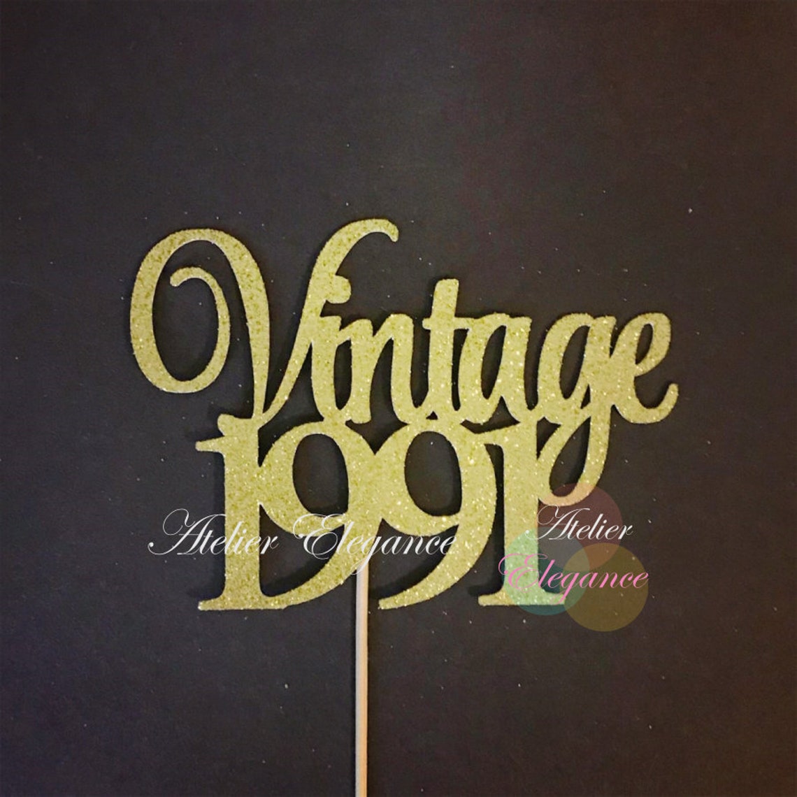 Vintage 1991 Cake Topper Birthday Cake Topper Birth Year | Etsy