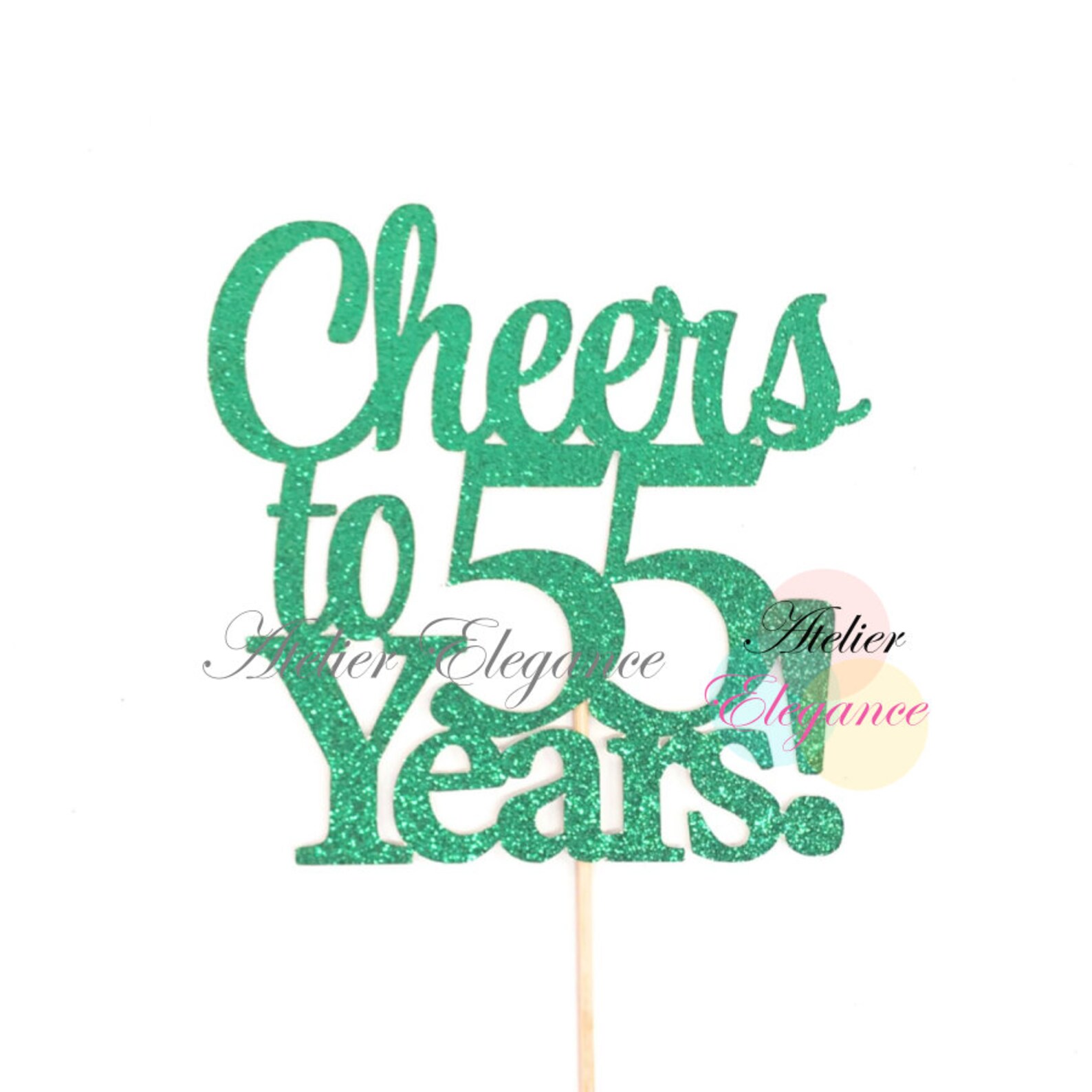 55th Birthday Cake Topper Cheers to 55 Years Cake Topper - Etsy