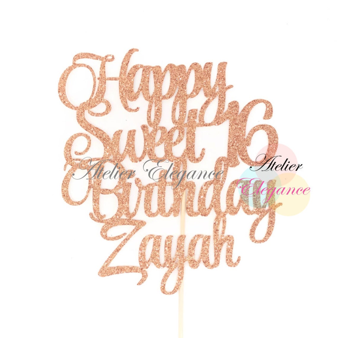 Personalized Cake Topper Happy Sweet 16 Birthday Cake Topper - Etsy Canada