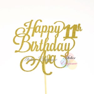 ANY Name ANY Age, 11th Birthday Cake Topper, 11th Birthday Party ...