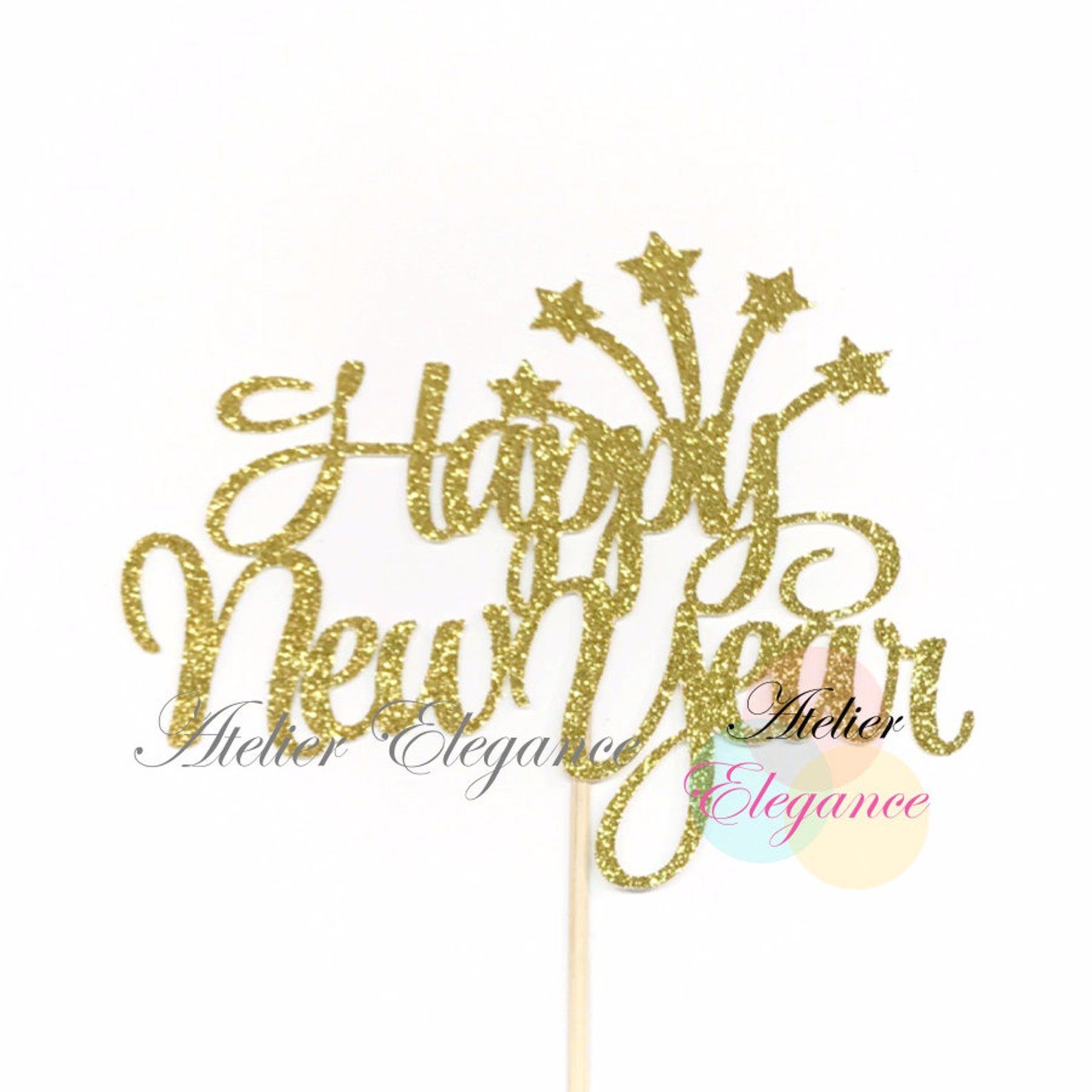 Happy New Year Cake Topper, New Year Party Cake Topper, New Year ...