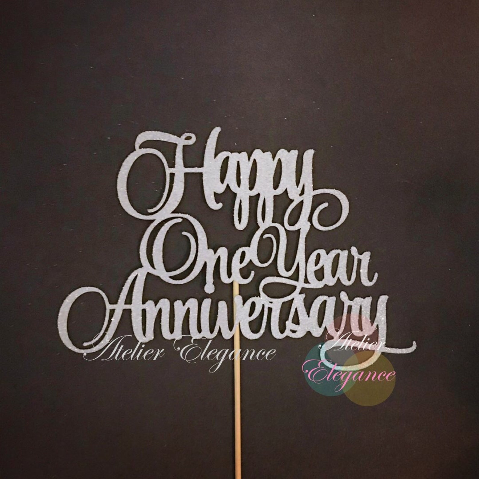 Happy One Year Anniversary Cake Topper, 1st Anniversary Cake Topper ...