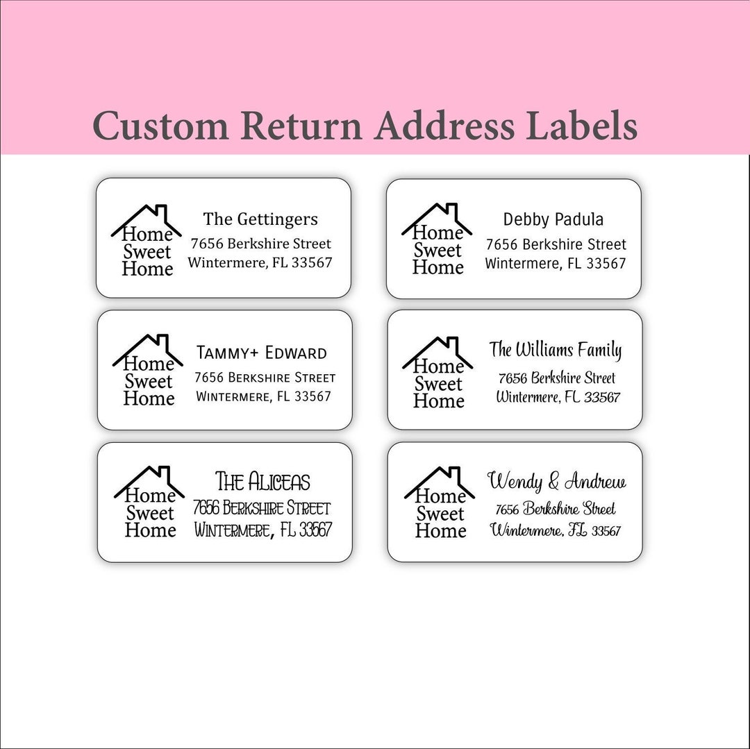 Home Sweet Home Address Label, Envelope Labels, Return Address Label ...