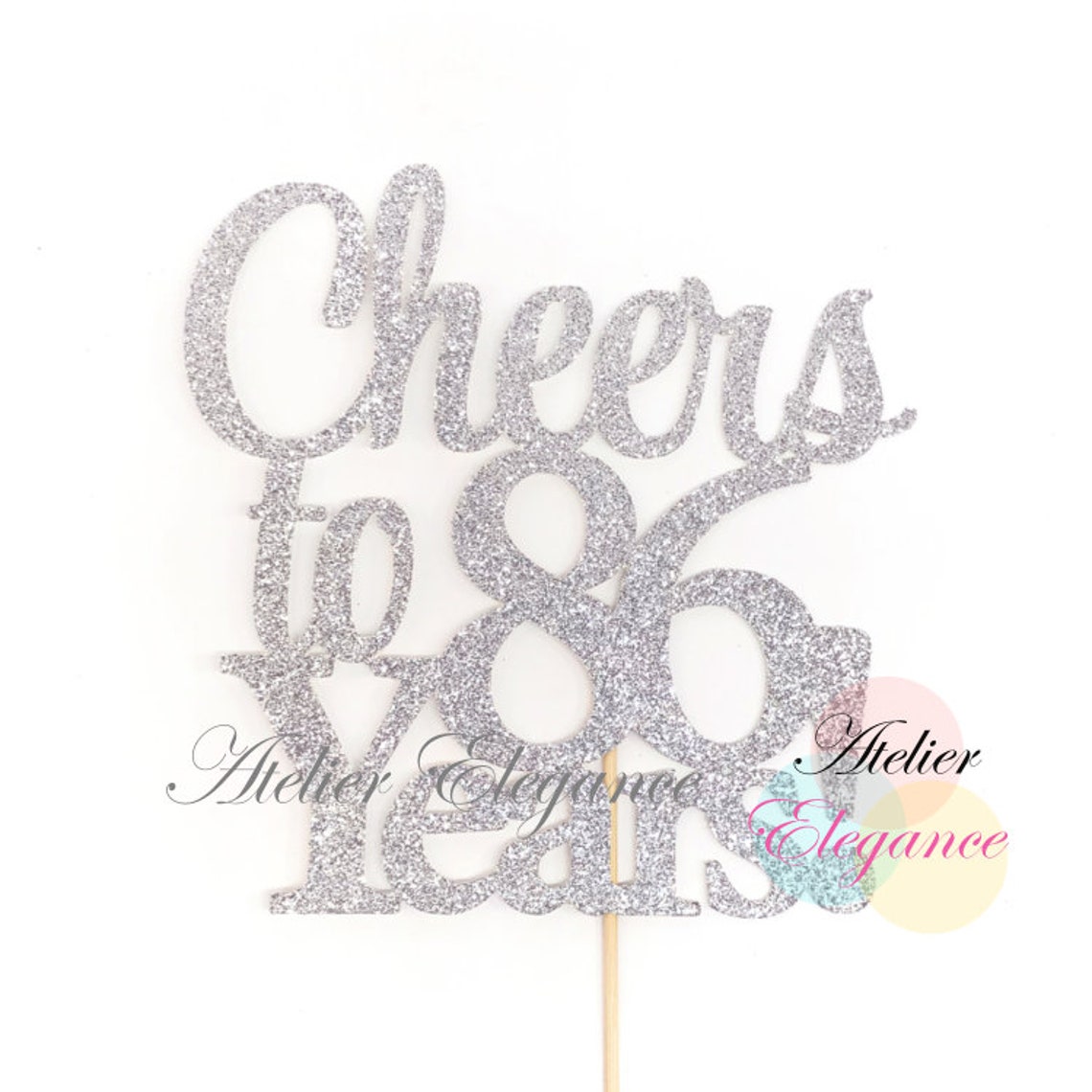 Cheers to 86 Years Cake Topper 86th Birthday Cake Topper | Etsy