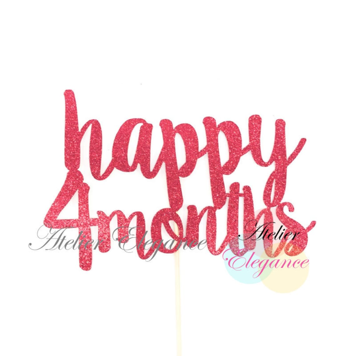 4 Months Birthday Cake Topper Happy 4 Months Cake Topper 4 - Etsy