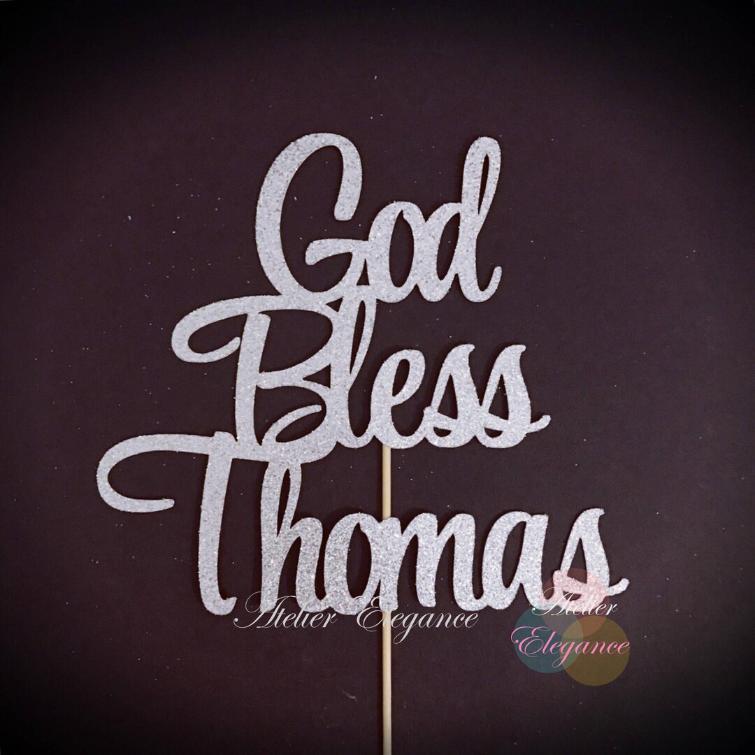 Personalized God Bless Cake Topper, Baptism Cake Topper, Christening ...