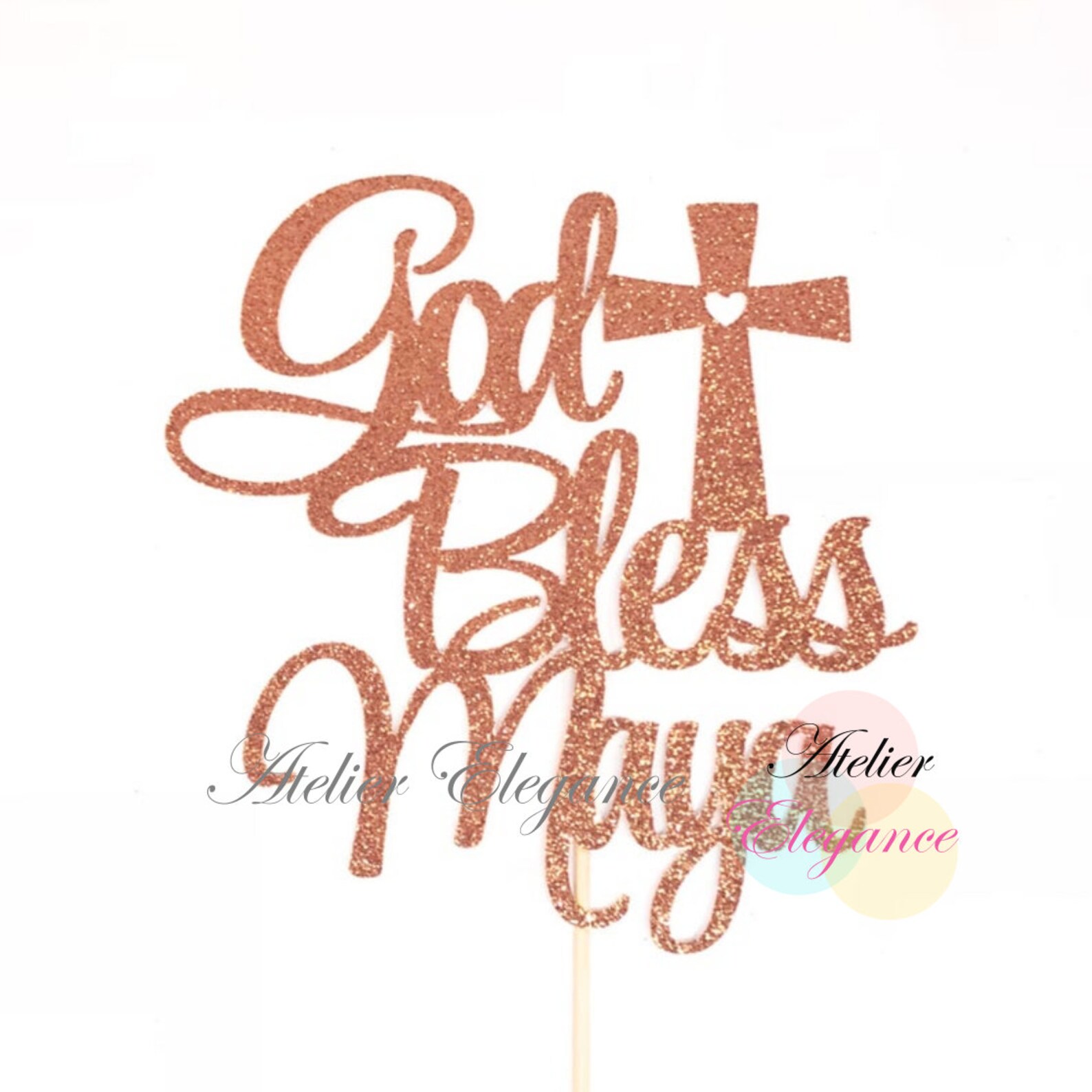 Personalized God Bless Cake Topper, Baptism Cake Topper, Christening ...